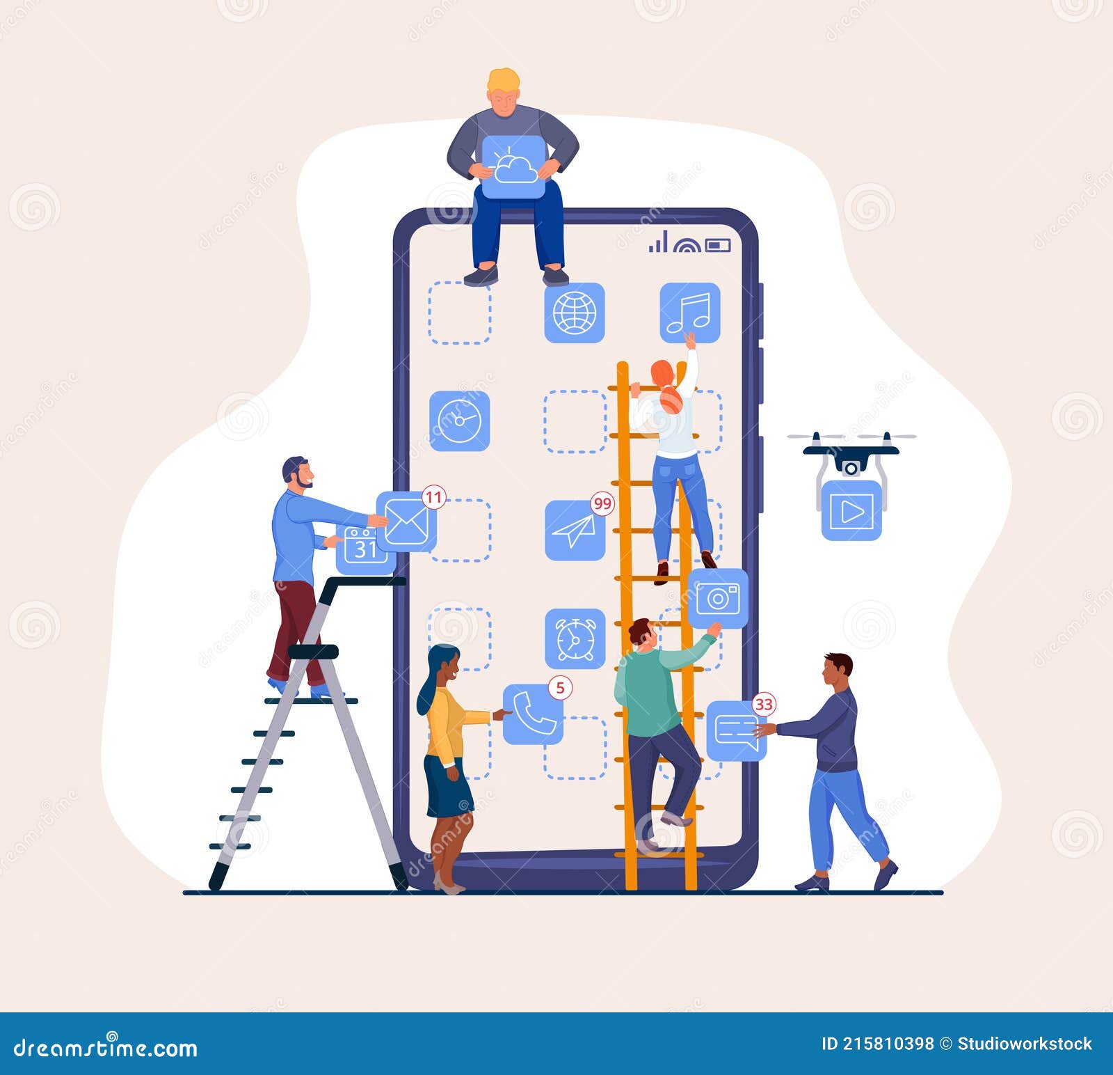 Mobile App User Interface Gadget Software Development Stock Vector ...