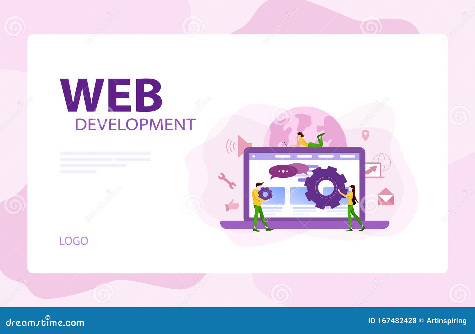 Mobile App and Web Development Banner Concept Set. Stock Vector ...