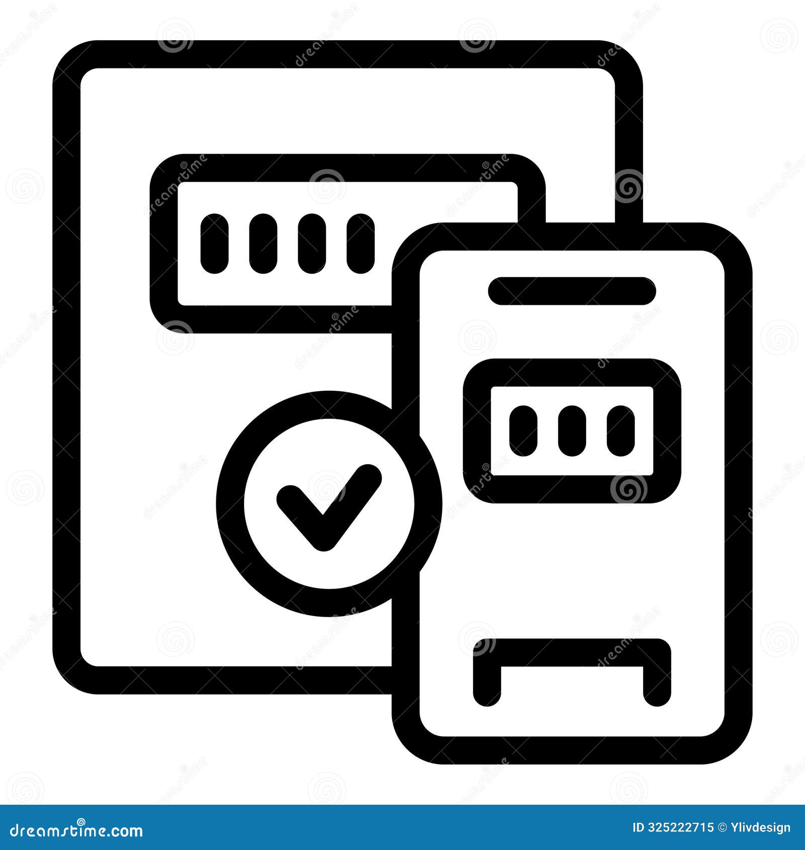 Mobile Application Checking Electricity Meter Reading Icon Stock ...