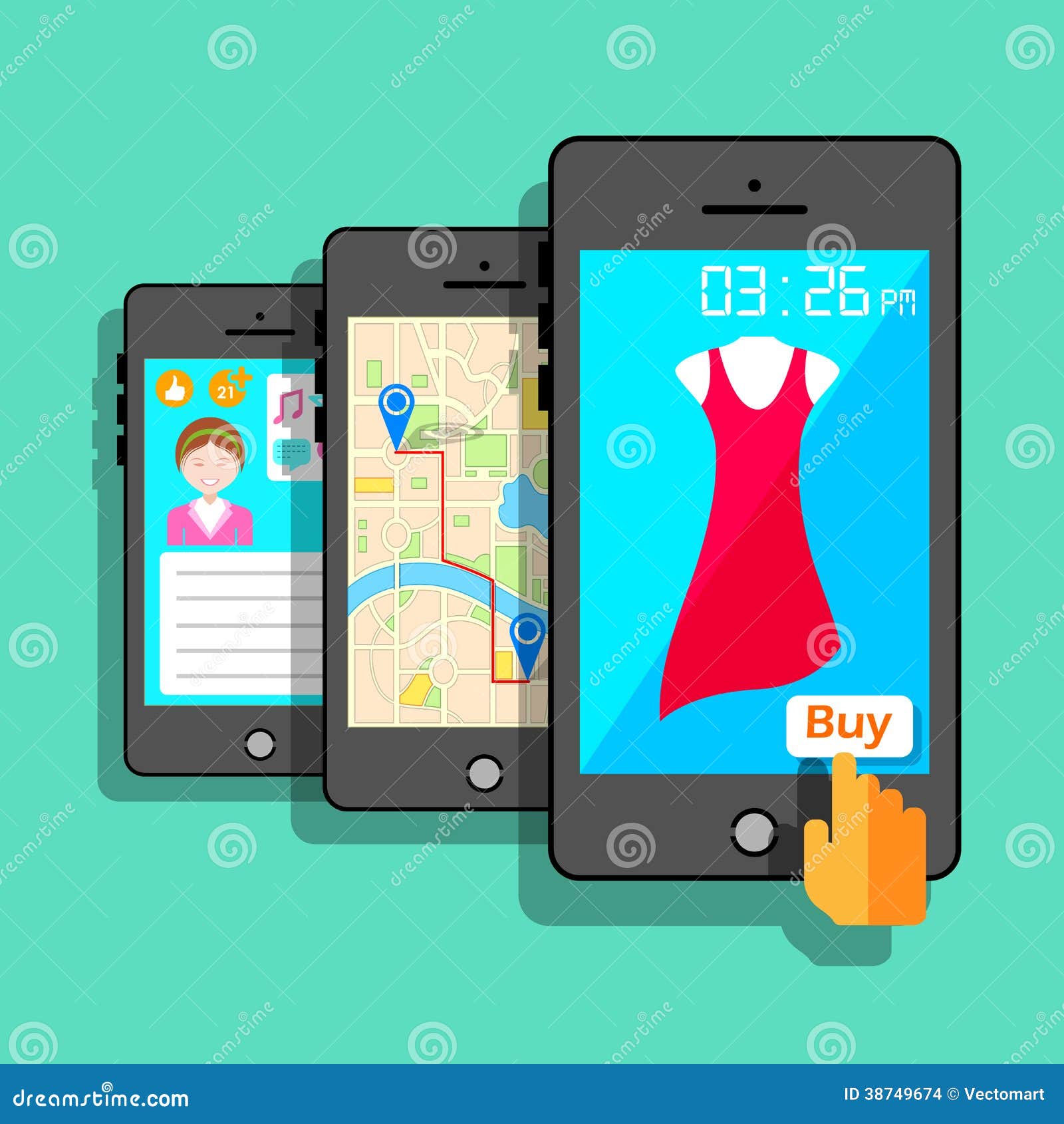 Mobile Application Concept stock vector. Illustration of computer ...