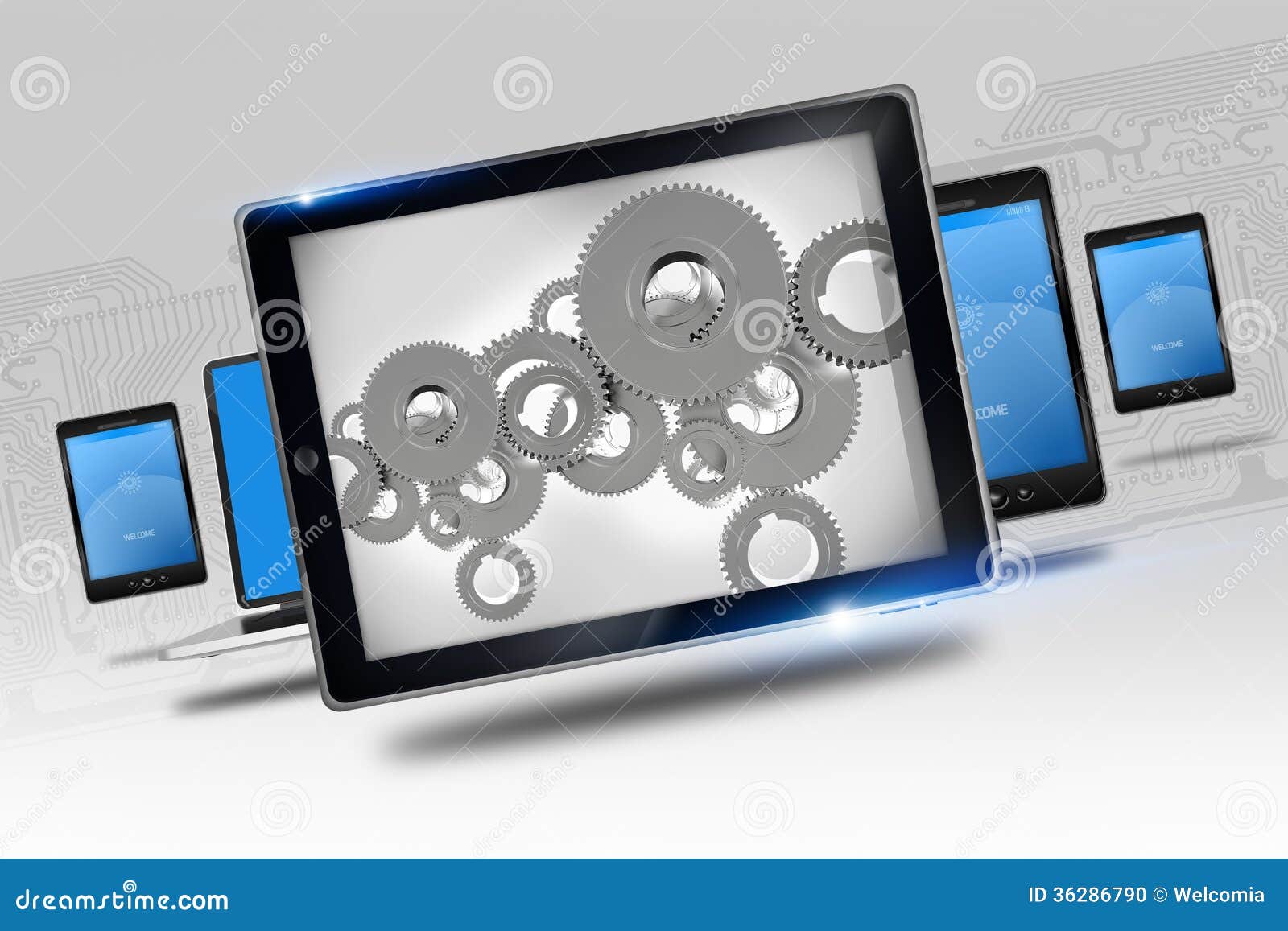 Mobile Application Concept stock illustration. Illustration of ...