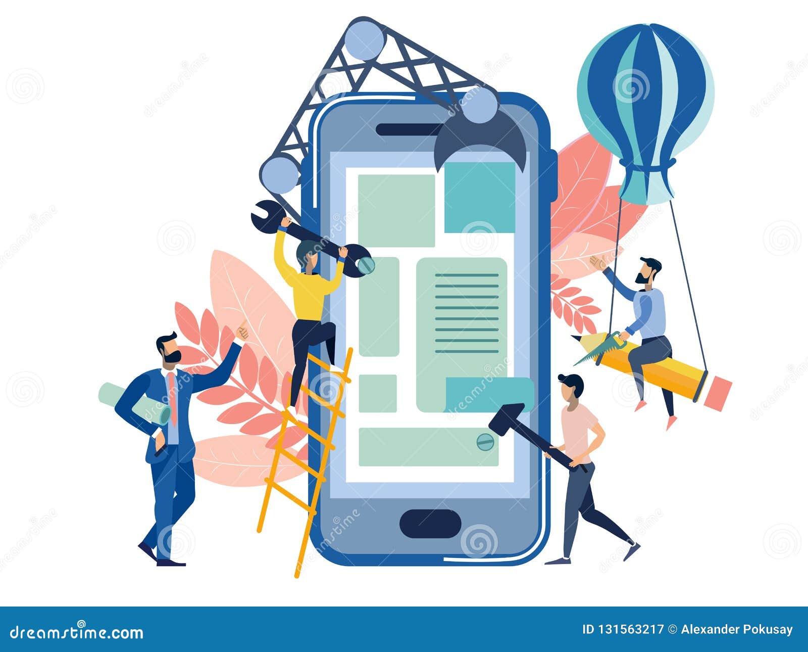 Mobile Application Creation Metaphor Vector Stock Vector - Illustration ...