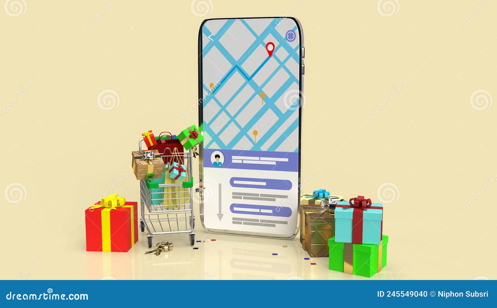 The Mobile Application for Delivery Business Concept 3d Rendering Stock ...