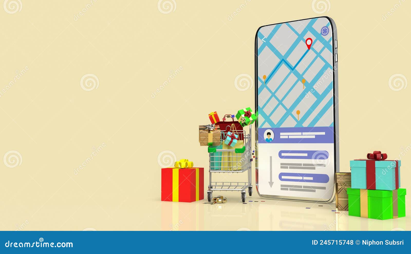 The Mobile Application for Delivery Business Concept 3d Rendering Stock ...