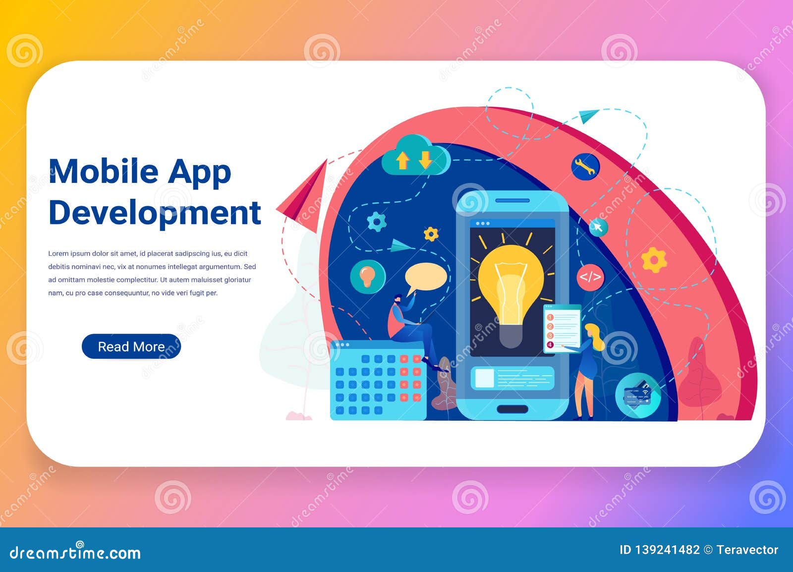 Mobile Application Development Business Banner Stock Illustration ...