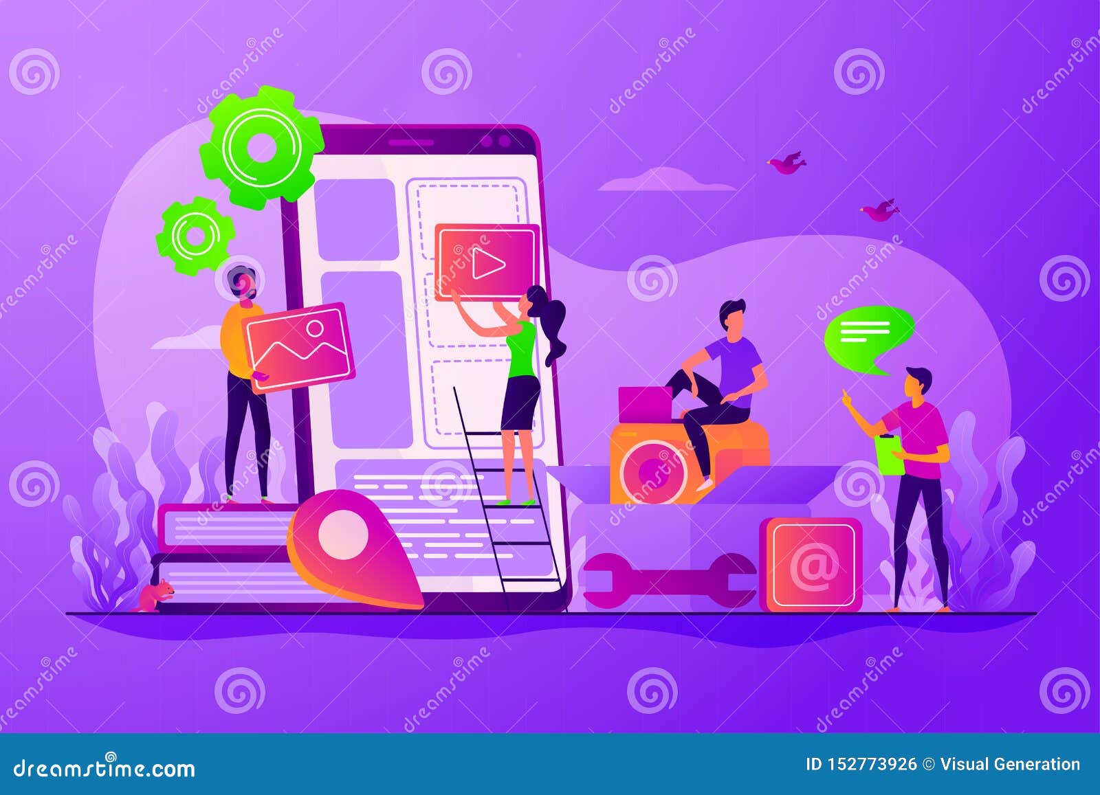 Mobile Application Development Concept Vector Illustration Stock Vector ...