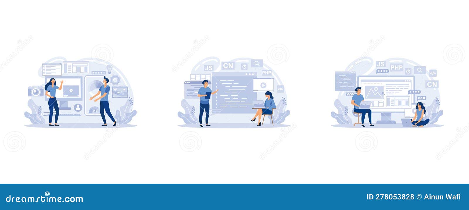 Mobile Application Development Process, Creative Concept Website Interface, Digital App Banners ...