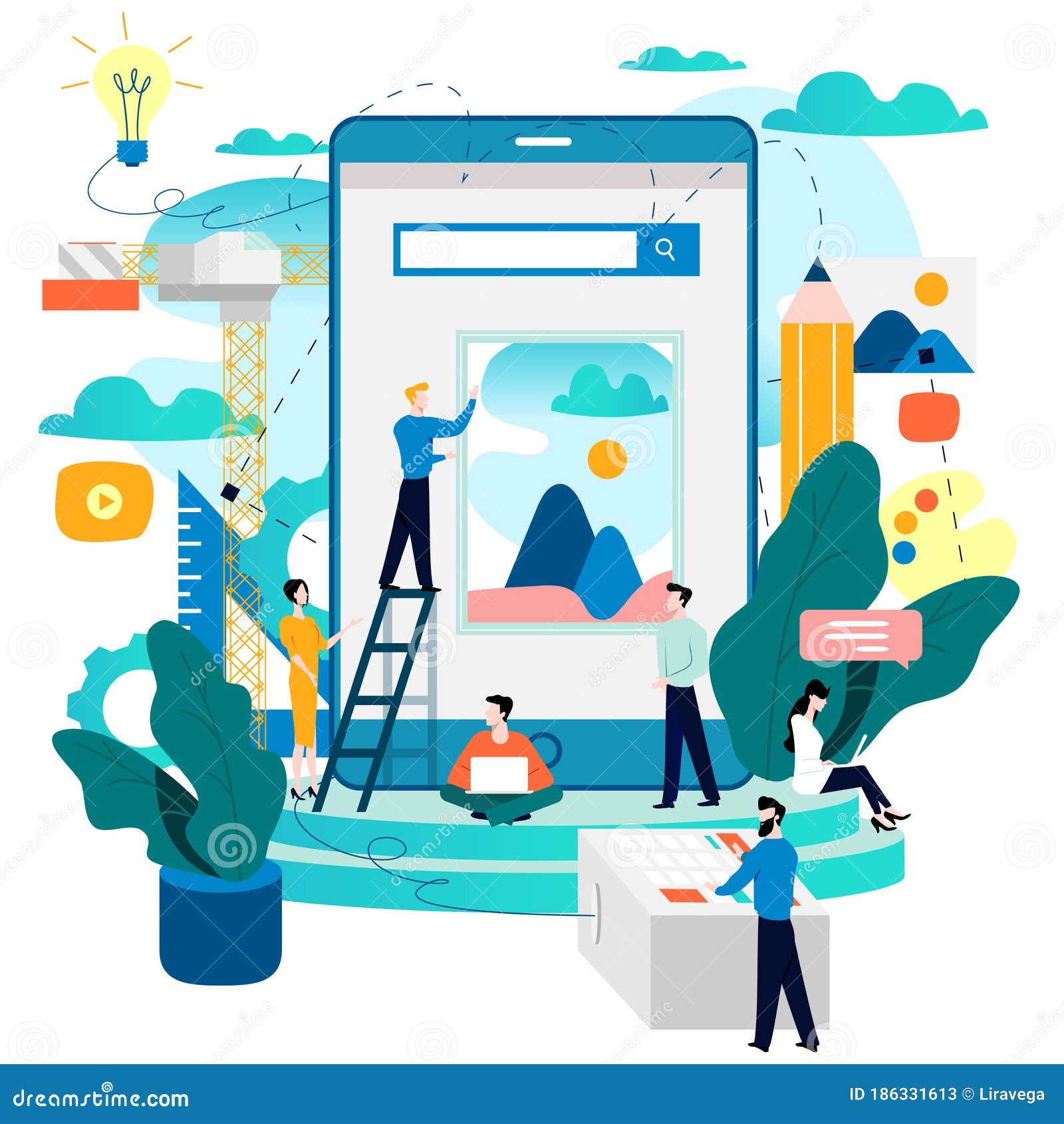 Mobile Application Development Process Flat Vector Illustration ... Mobile Application Development Process Flat Vector Illustration ...