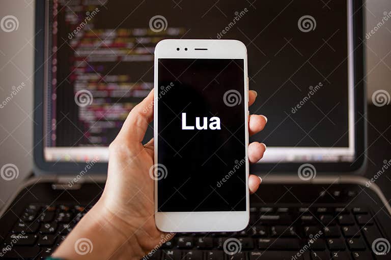 Mobile Application Development, Programming Language Lua for Mobile Development. Stock Image ...
