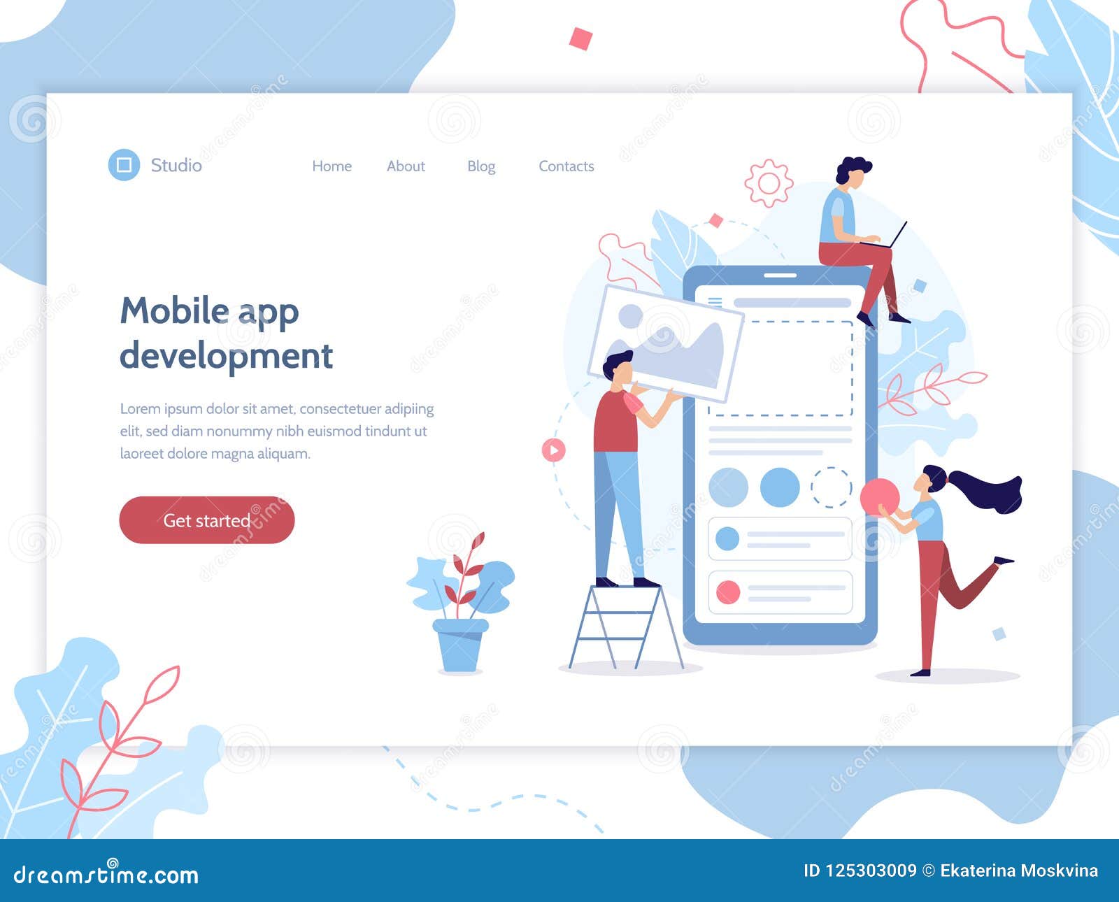 Mobile App Development Banner Stock Vector - Illustration of flat ...