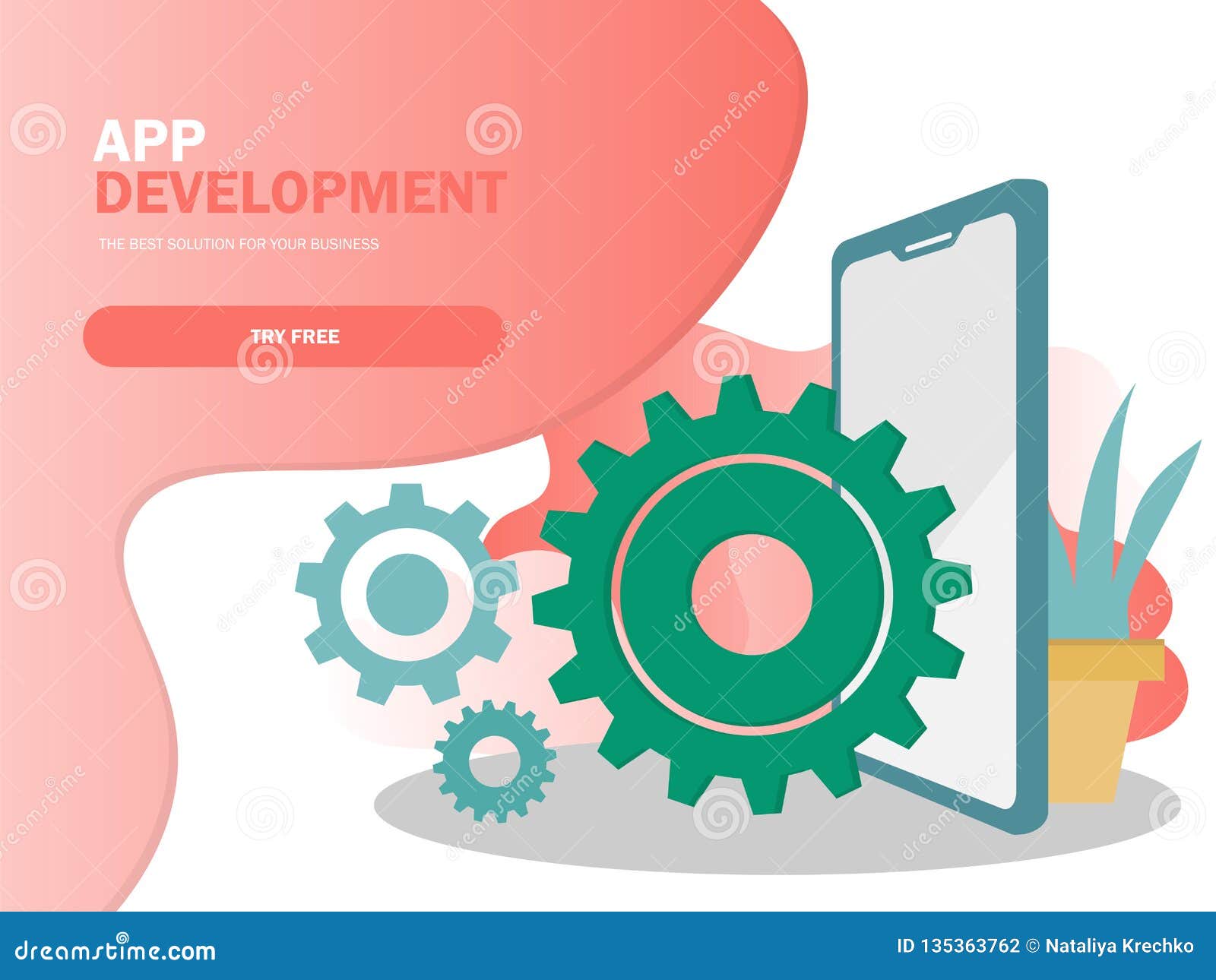 Mobile Application Development Vector Illustration. Smartphone Interface Stock Vector ...