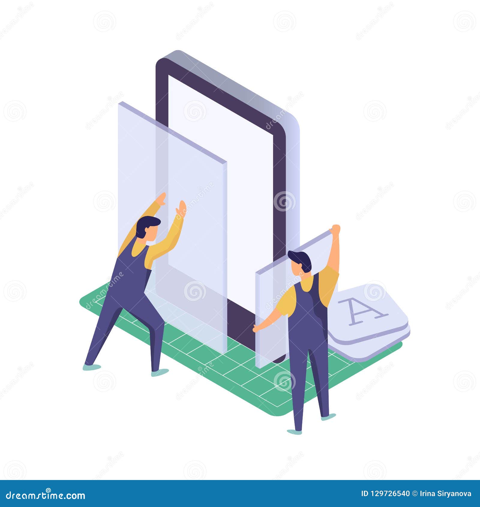 Mobile Application Development. Worker Building Smartphone App ...