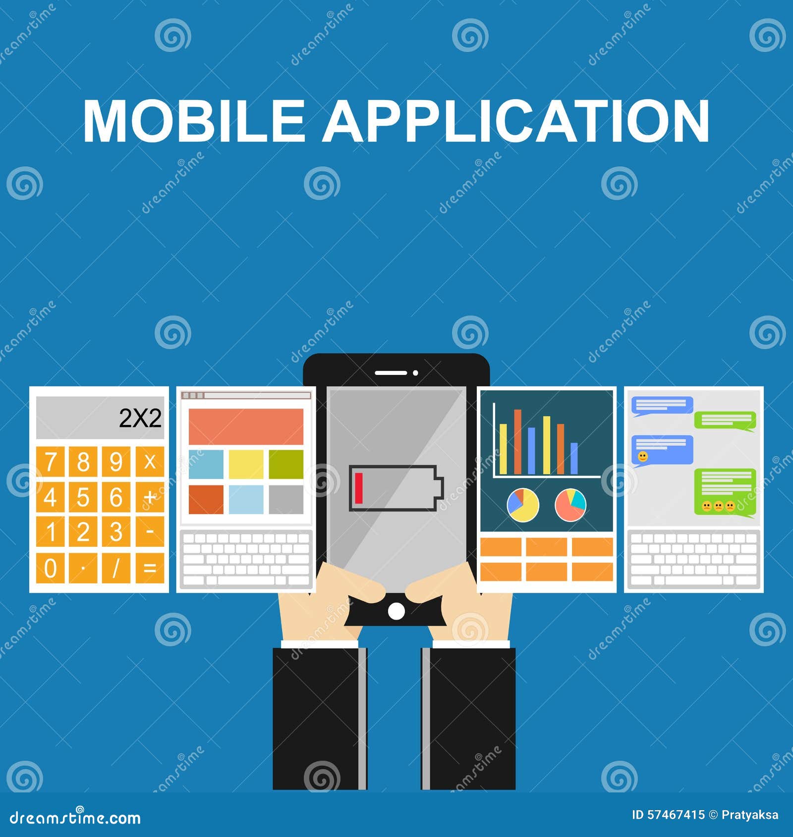 Mobile Application Illustration. Flat Designs Stock Vector ...