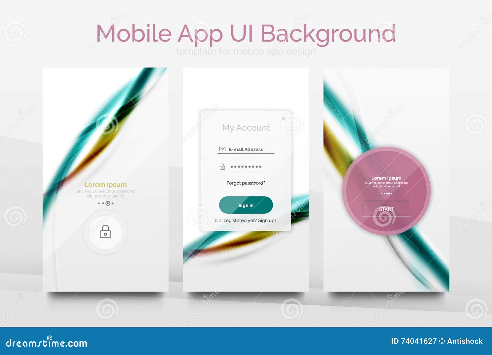 Mobile Application Interface Background Design Stock Vector ...