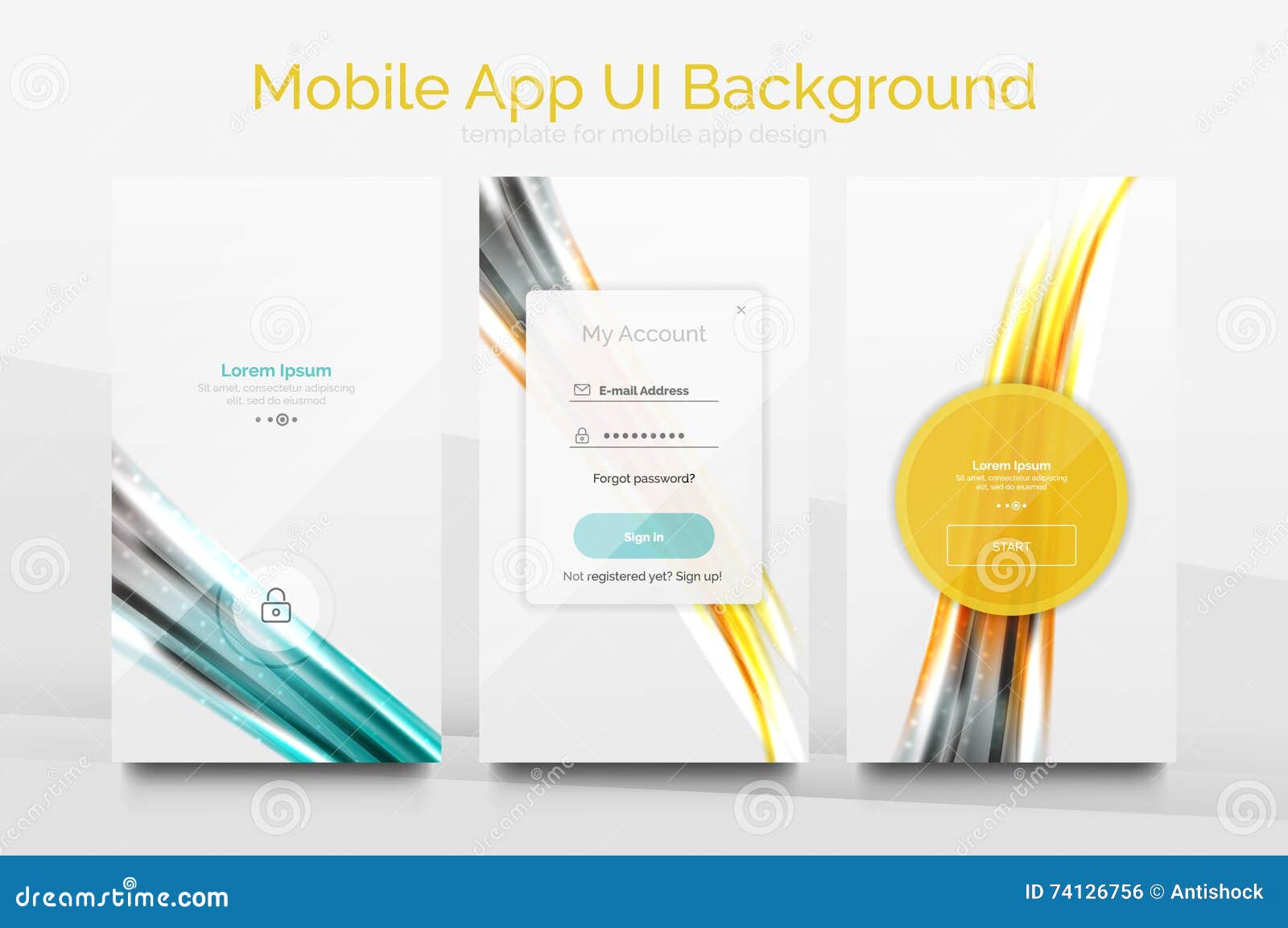 Mobile Application Interface Background Design Stock Vector ...
