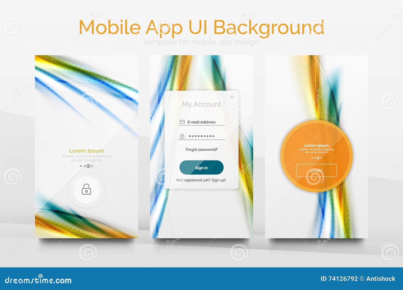 Mobile Application Interface Background Design Stock Vector ...