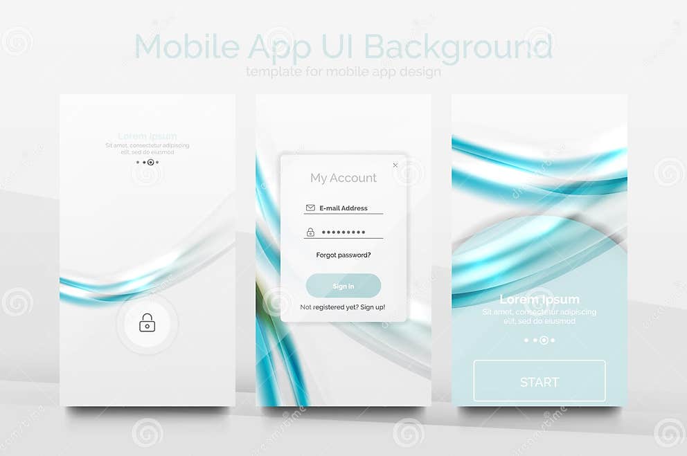Mobile Application Interface Background Design Stock Vector ...