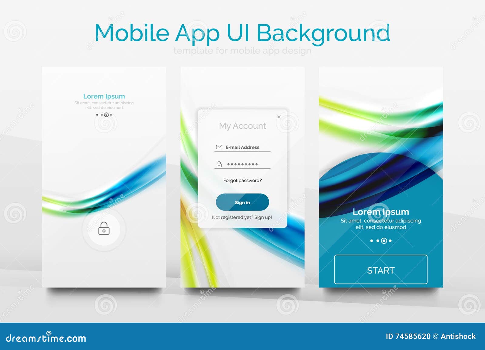 Mobile Application Interface Background Design Stock Vector ...
