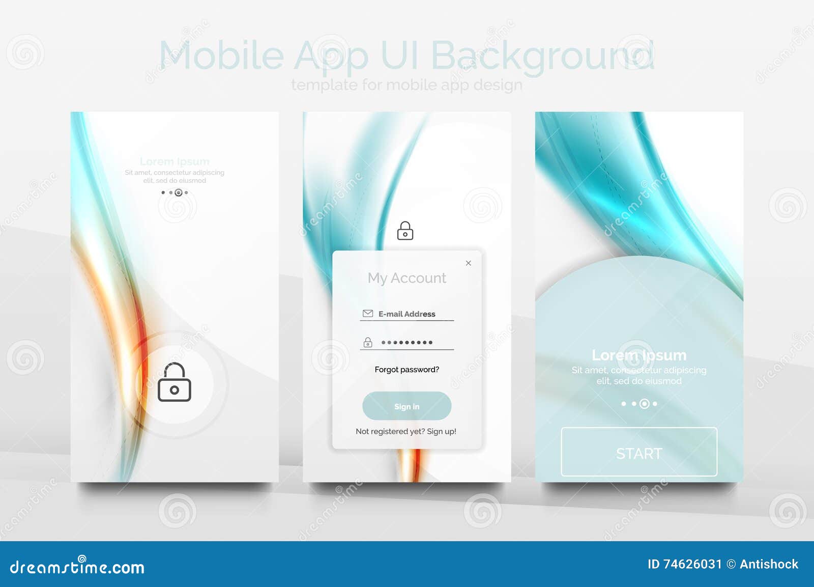 Mobile Application Interface Background Design Stock Vector ...