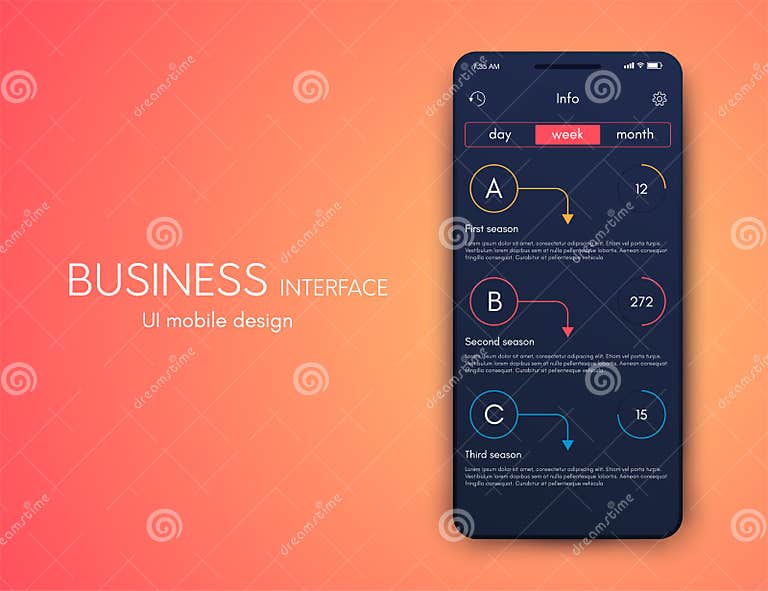 Mobile Application Interface. Ui Design, Stock Vector Stock Vector ...