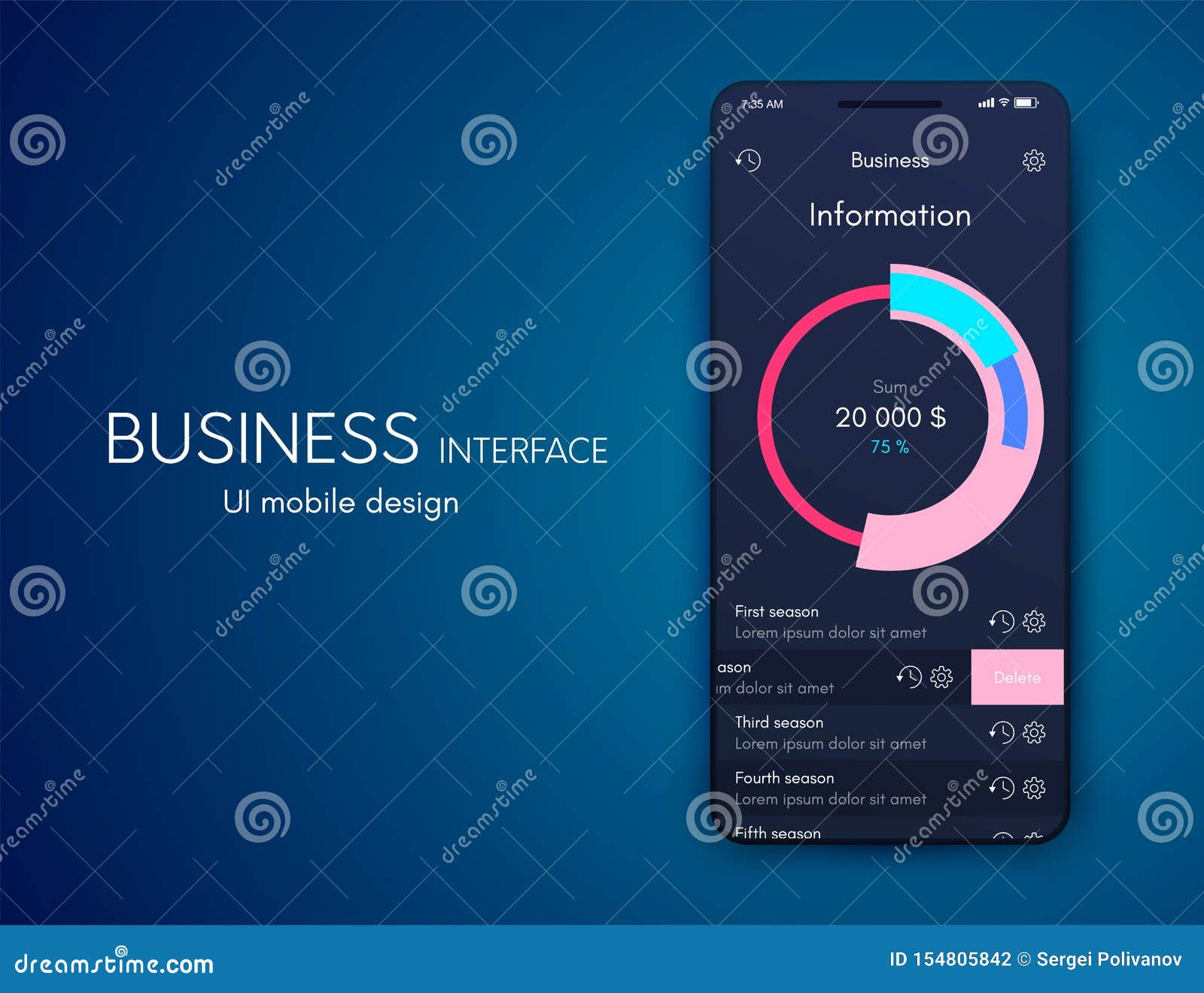 Mobile Application Interface Ui Design Stock Vector Stock Vector
