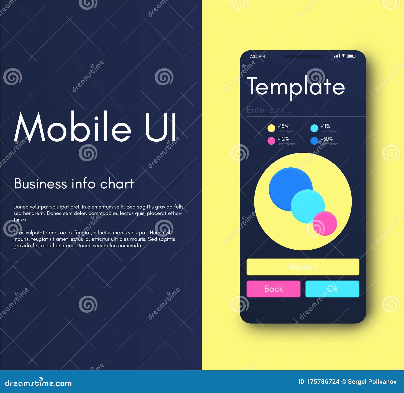 Mobile Application Interface. Ui Design, Vector Illustration Stock ...