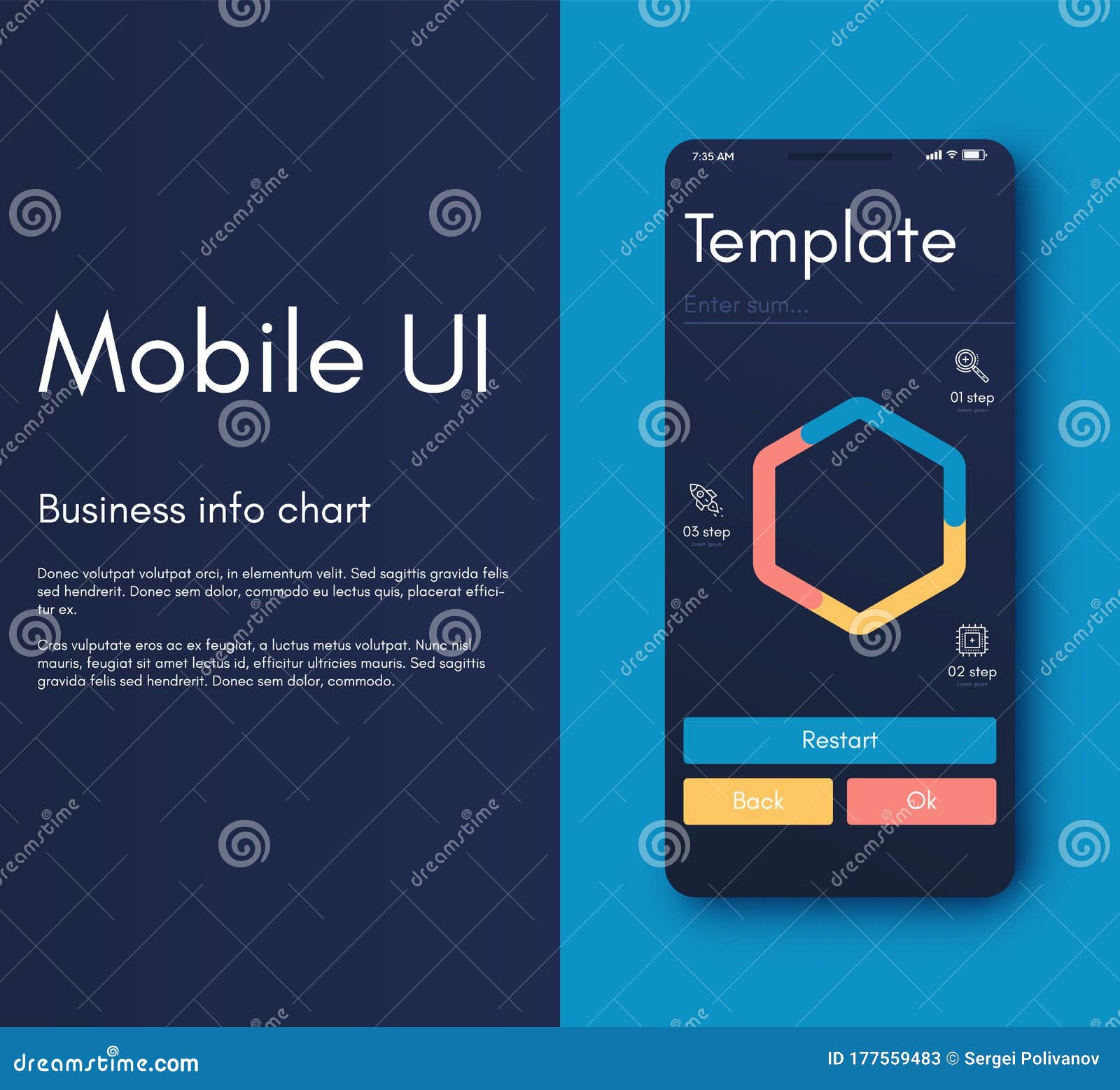 Mobile Application Interface. Ui Design, Vector Illustration Stock ...