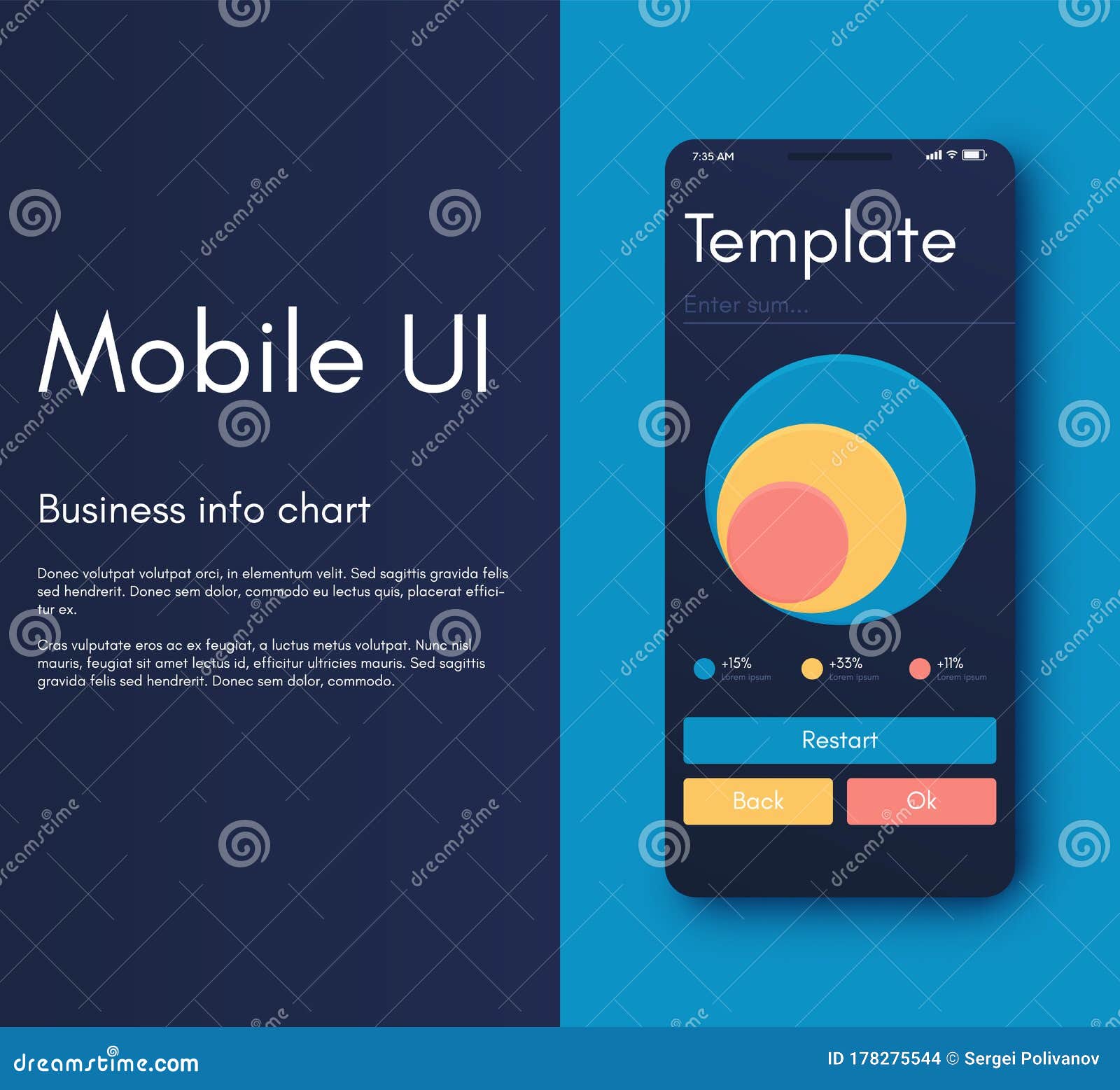 Mobile Application Interface. Ui Design, Vector Illustration Stock ...