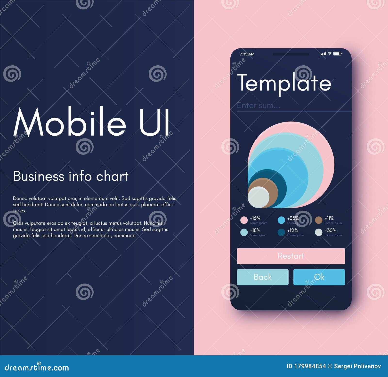 Mobile Application Interface. Ui Design, Vector Illustration Stock ...