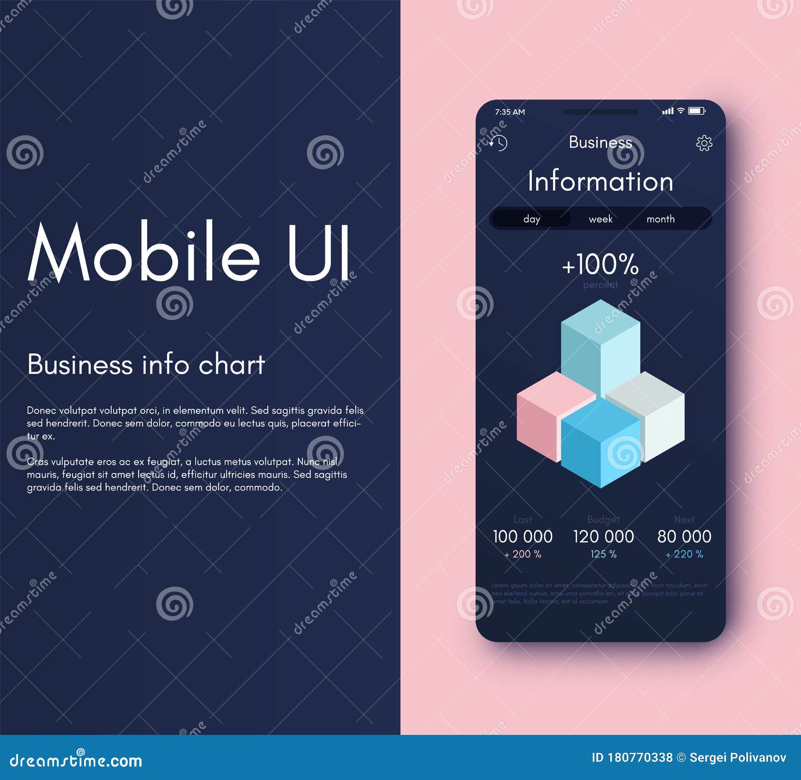 Mobile Application Interface. Ui Design, Vector Illustration Stock ...