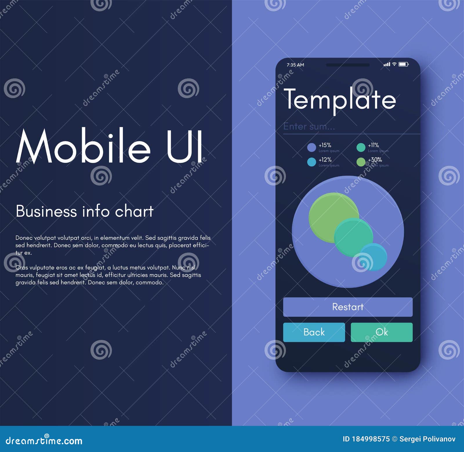 Mobile Application Interface. Ui Design, Vector Illustration Stock ...