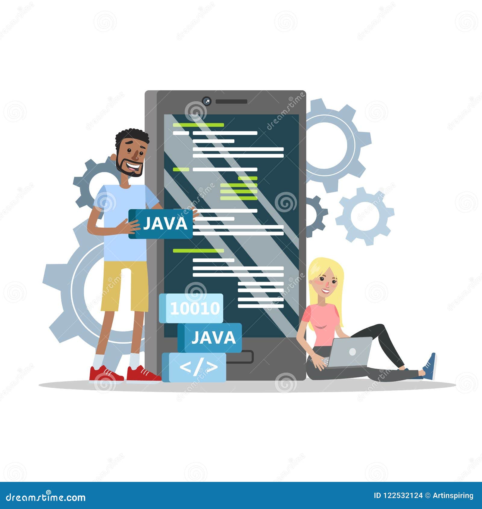 Mobile Application Programming Stock Vector - Illustration of ...