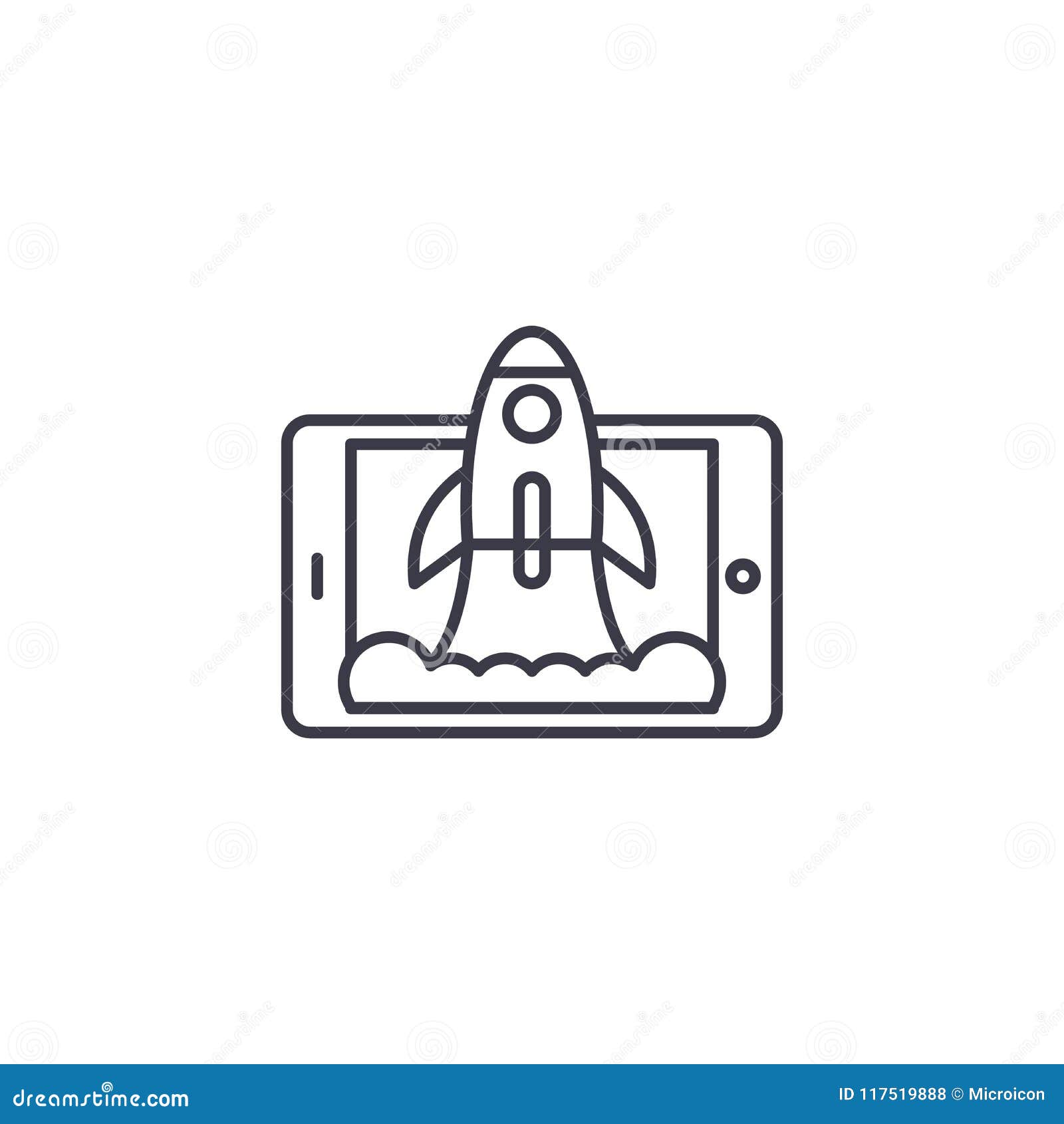 Mobile Application Release Linear Icon Concept. Mobile Application ...