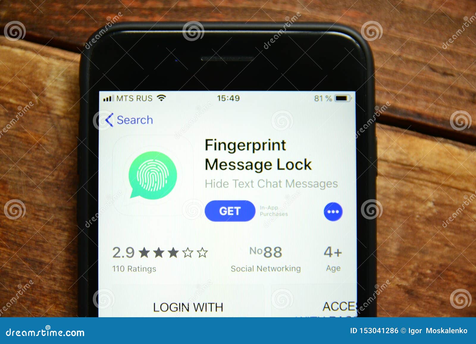 Mobile Application For Saving And Managing Passwords On A Smartphone Editorial Photo Image Of