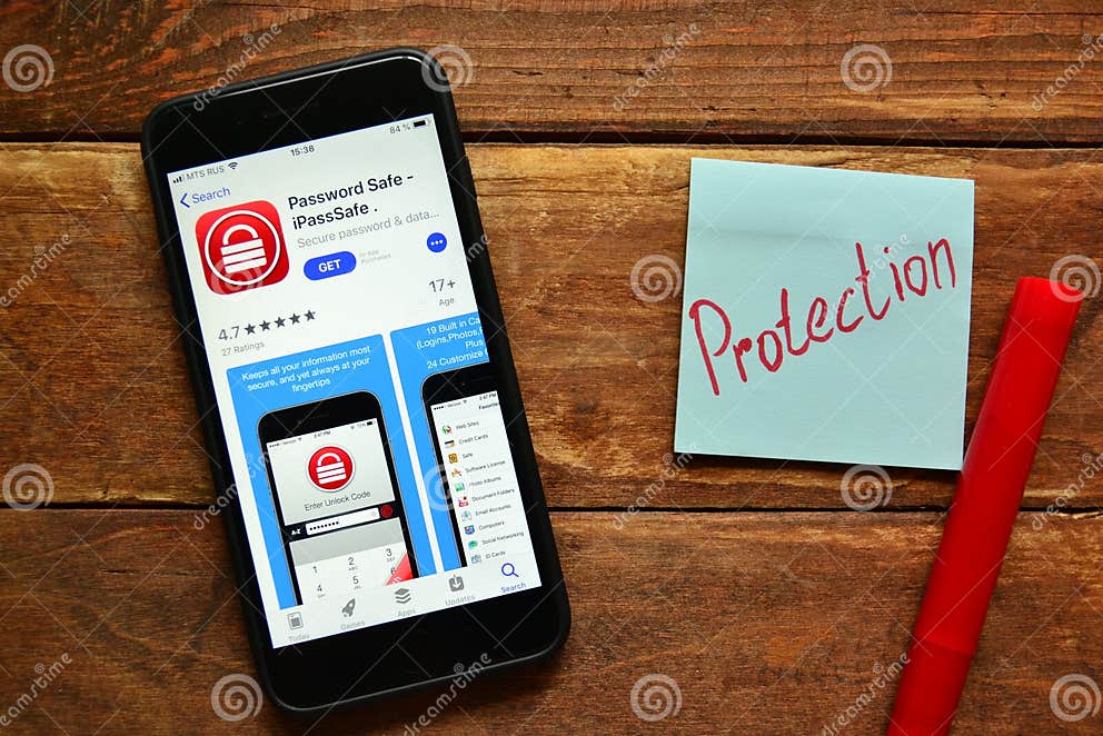 Mobile Application For Saving And Managing Passwords On A Smartphone Editorial Image Image Of