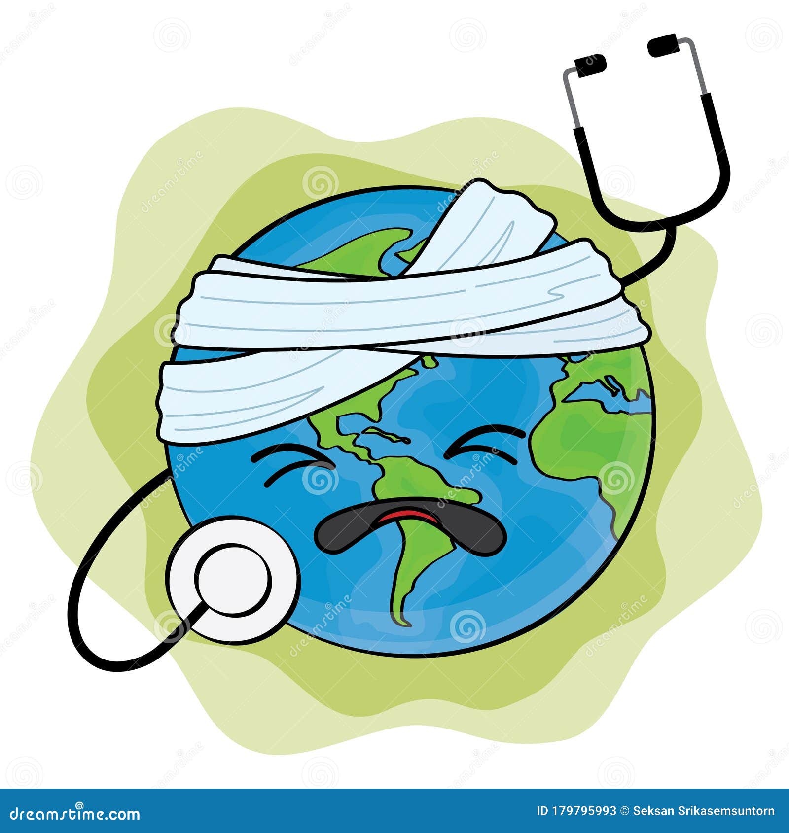 The World is Sick Cartoon Vector Illustration Stock Vector ...
