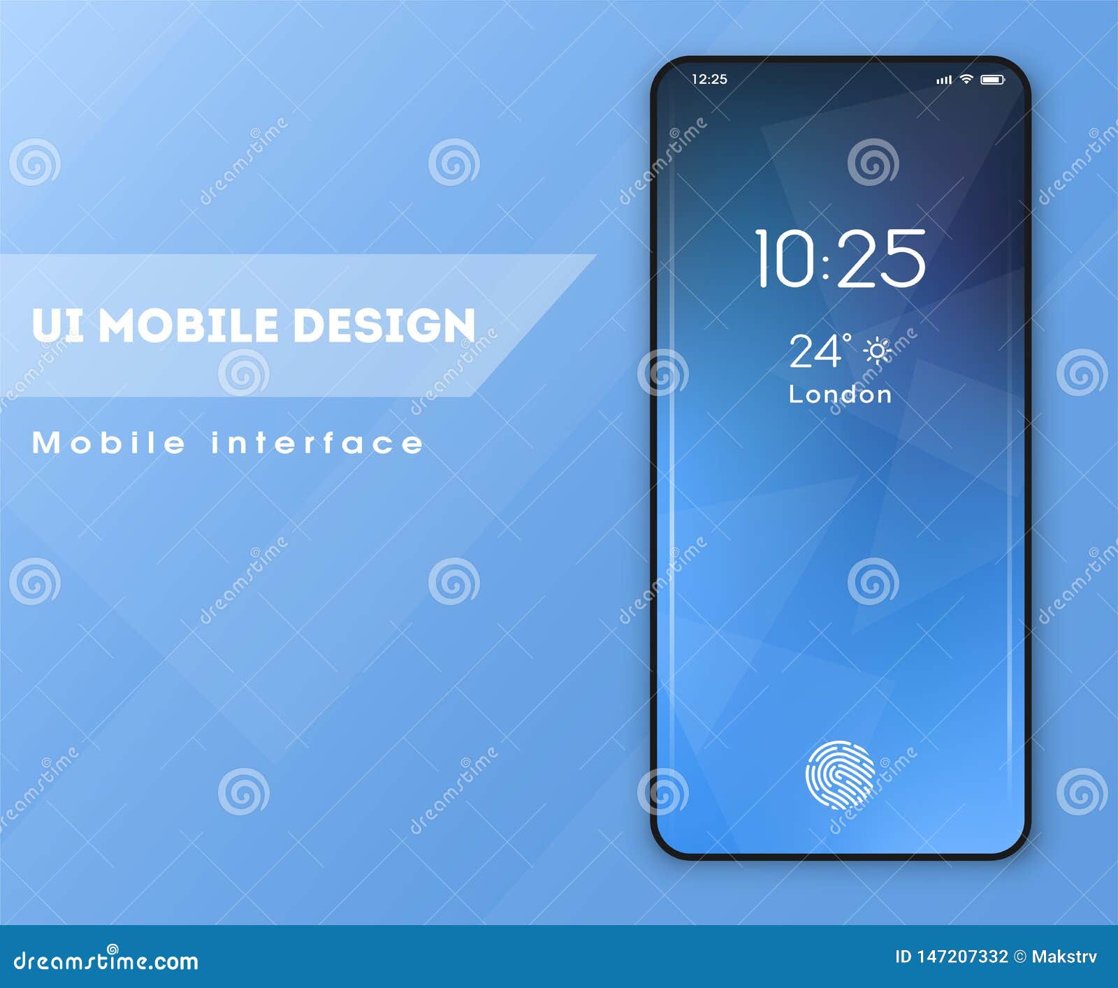 Mobile Application Standby Mode, Interface Design. Vector Illustration ...