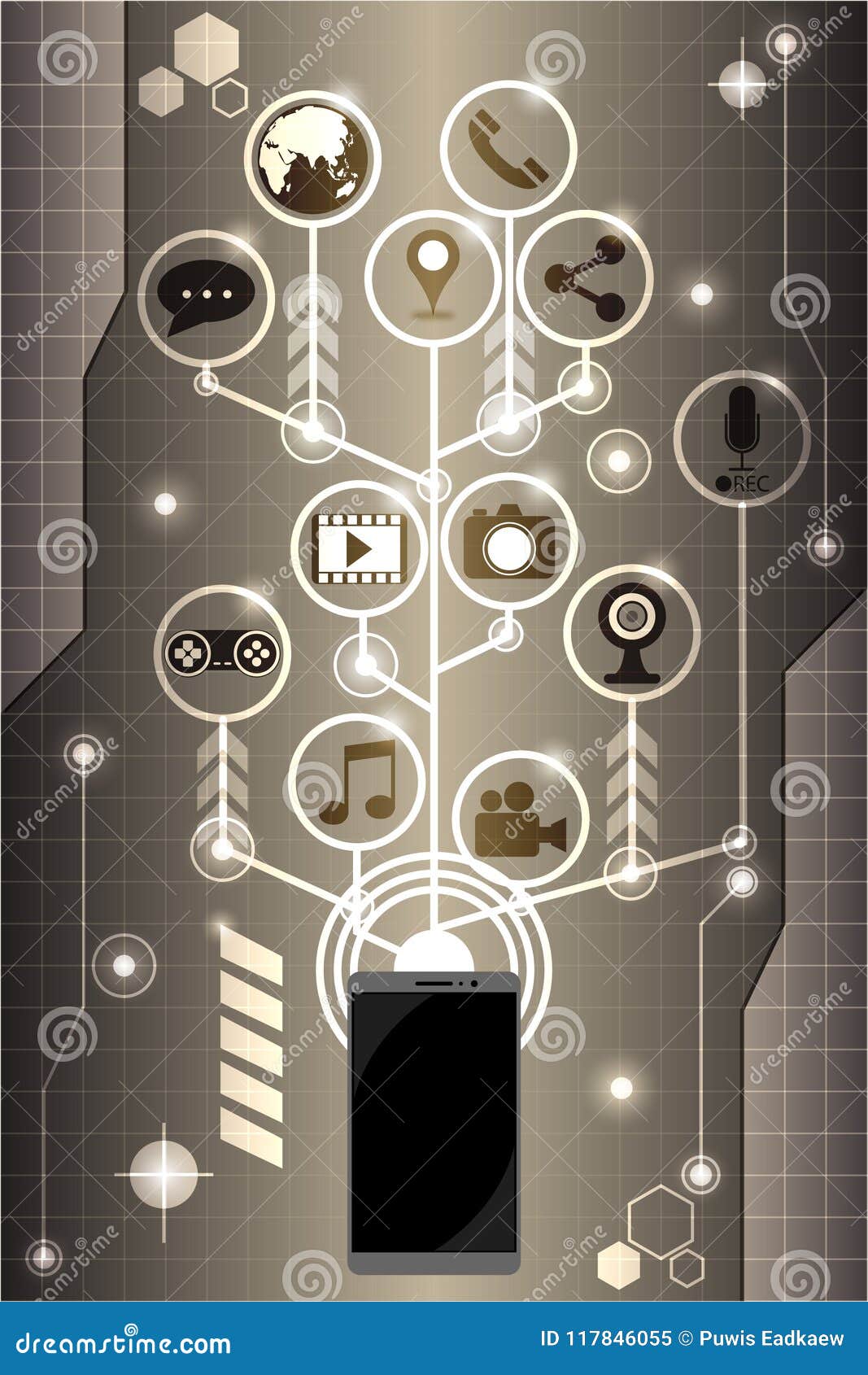 Mobile Application Technology Stock Vector - Illustration of computing ...