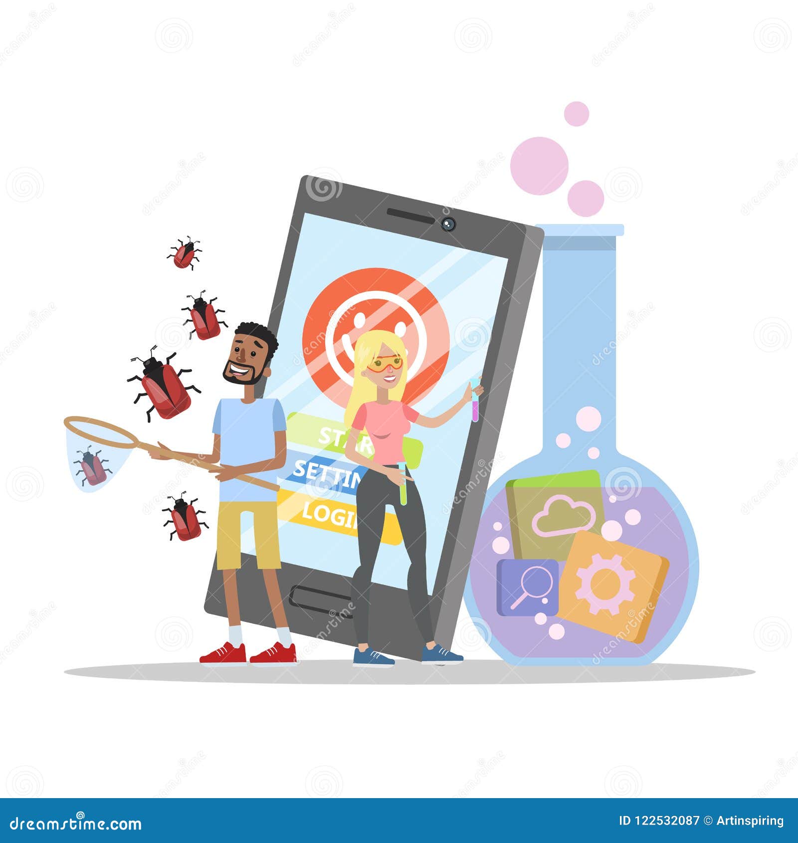 Mobile Application Testing Stock Vector Illustration Of Icon 122532087
