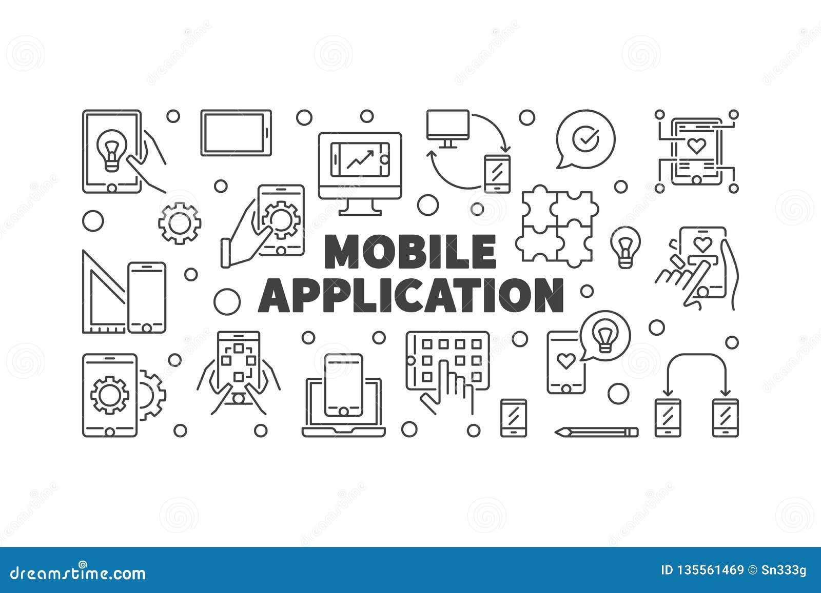 Mobile Application Vector Concept Simple Banner Stock Vector ...