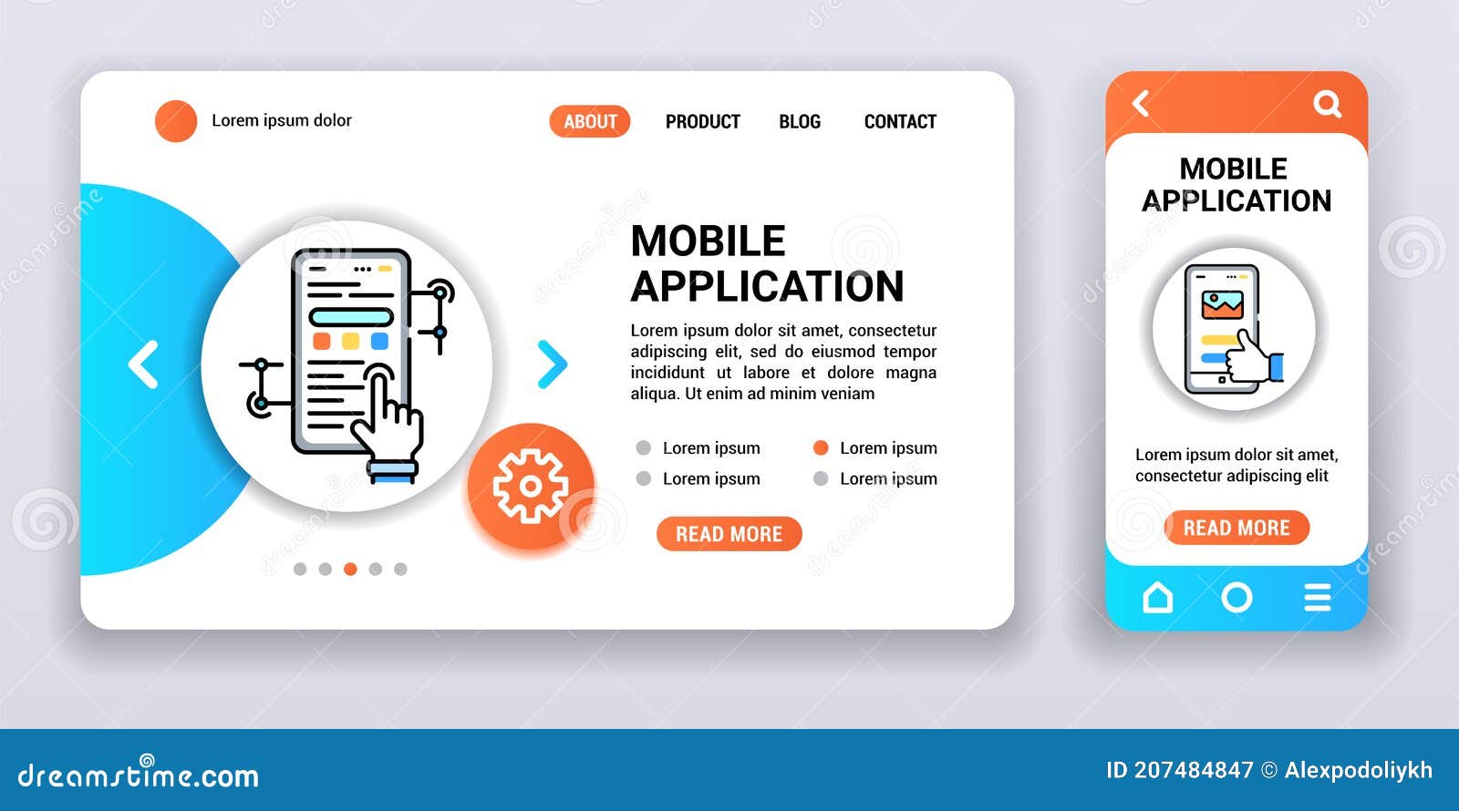 Mobile Application Web Banner and Mobile App Kit. App Development Stock ...