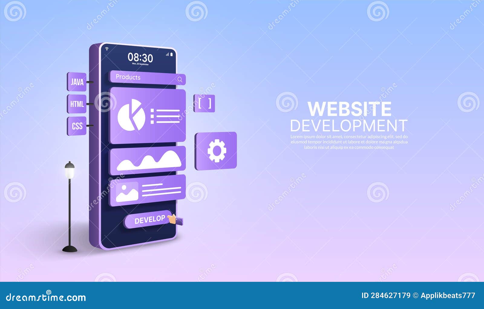 Mobile Application And Web Development Concept Coding And Programming Responsive Layout Ux Ui