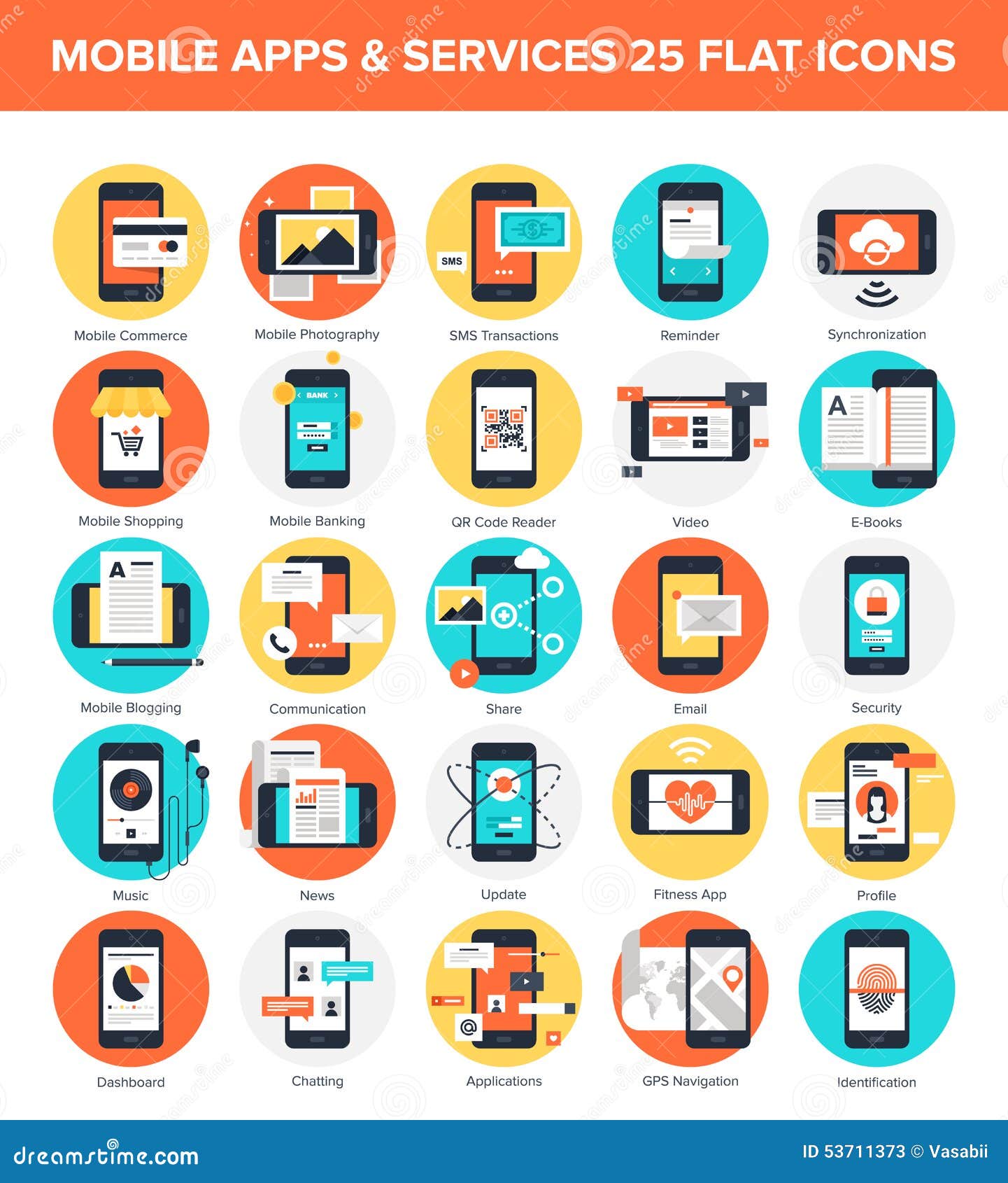 Mobile Applications stock vector. Illustration of communication - 53711373