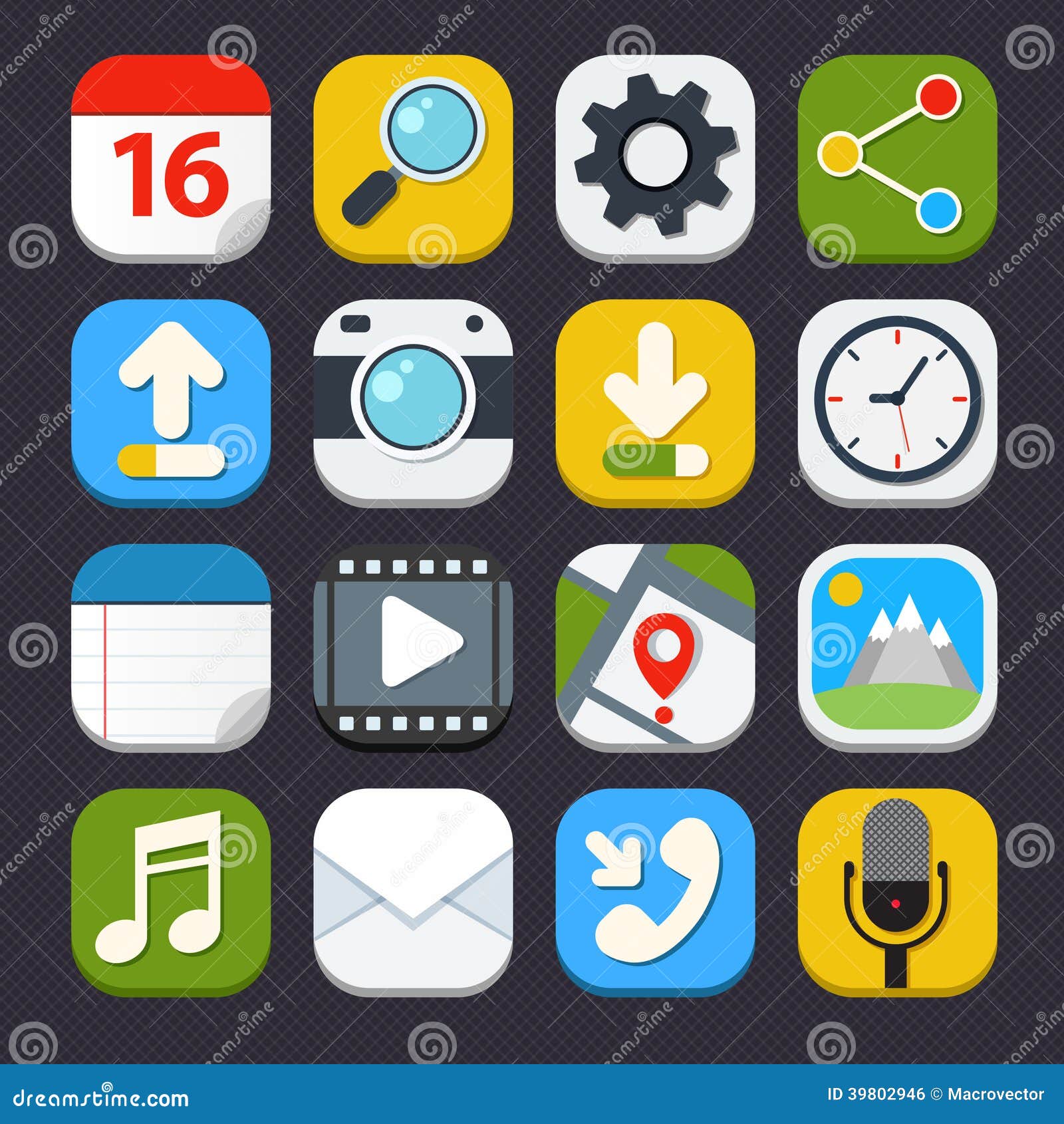 Mobile Applications Icons stock vector. Illustration of button - 39802946