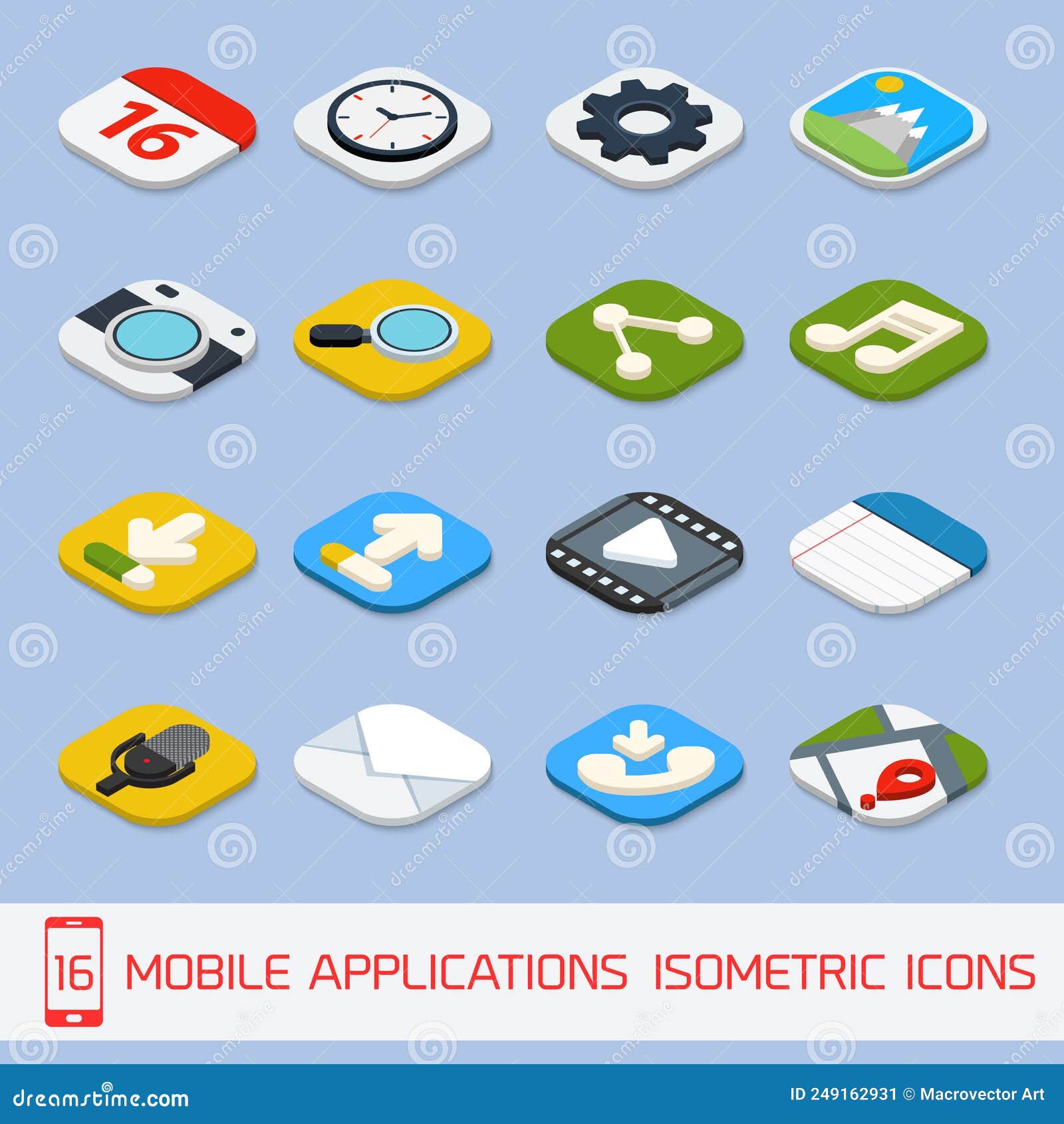 Mobile Applications Isometric Icons Stock Vector - Illustration of ...