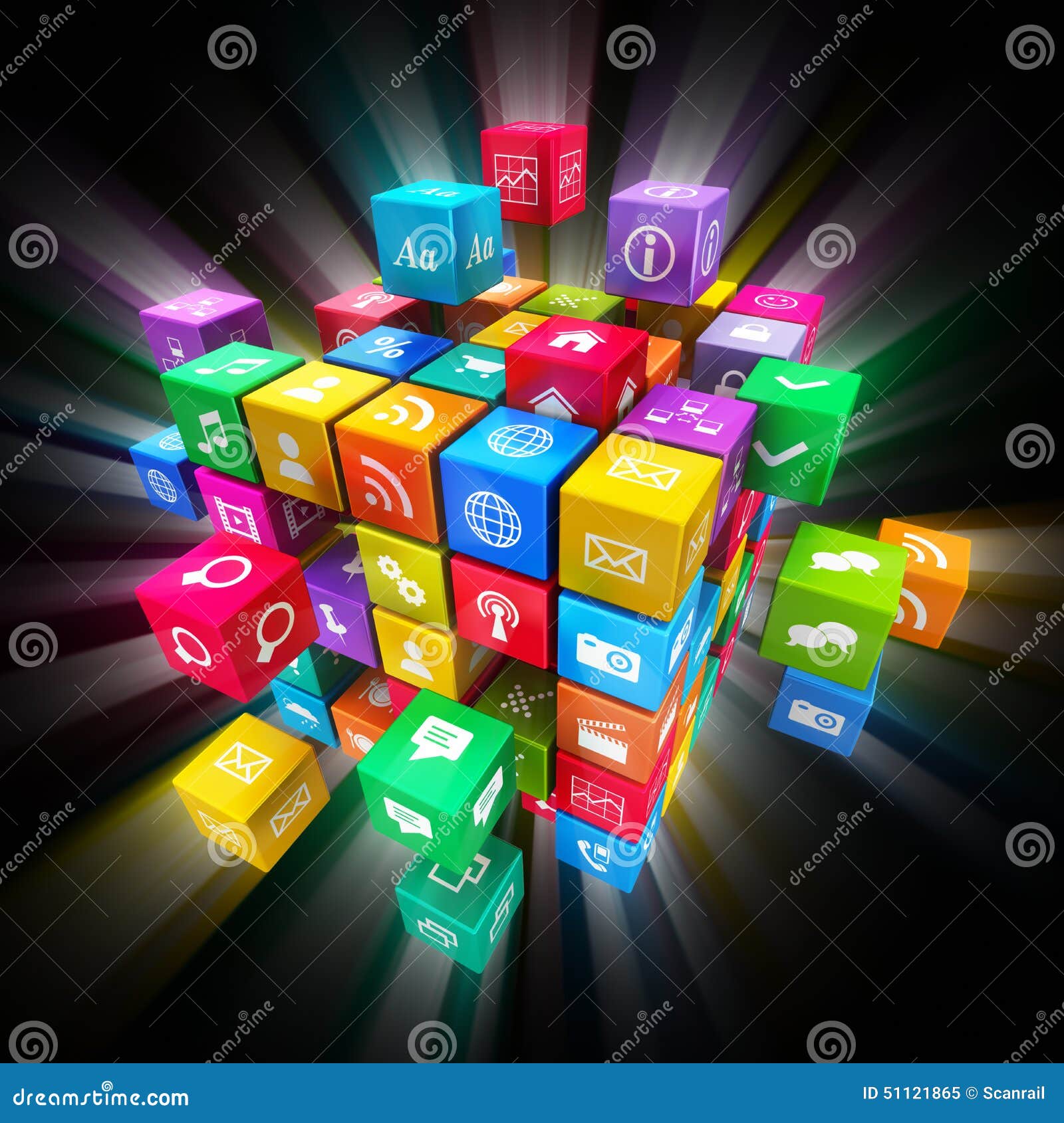 Mobile Applications and Media Technology Concept Stock Illustration ...
