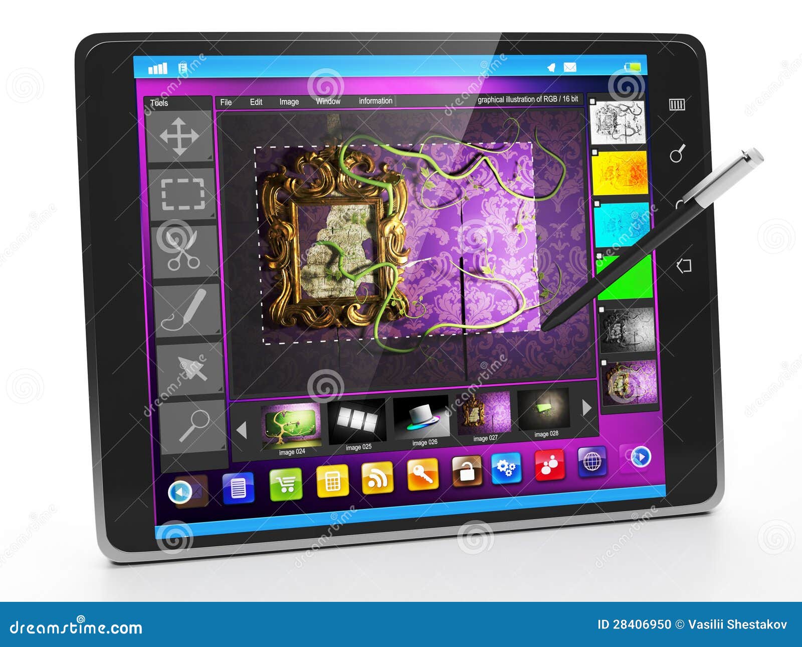 Mobile Applications on Tablet PC Stock Illustration - Illustration of ...