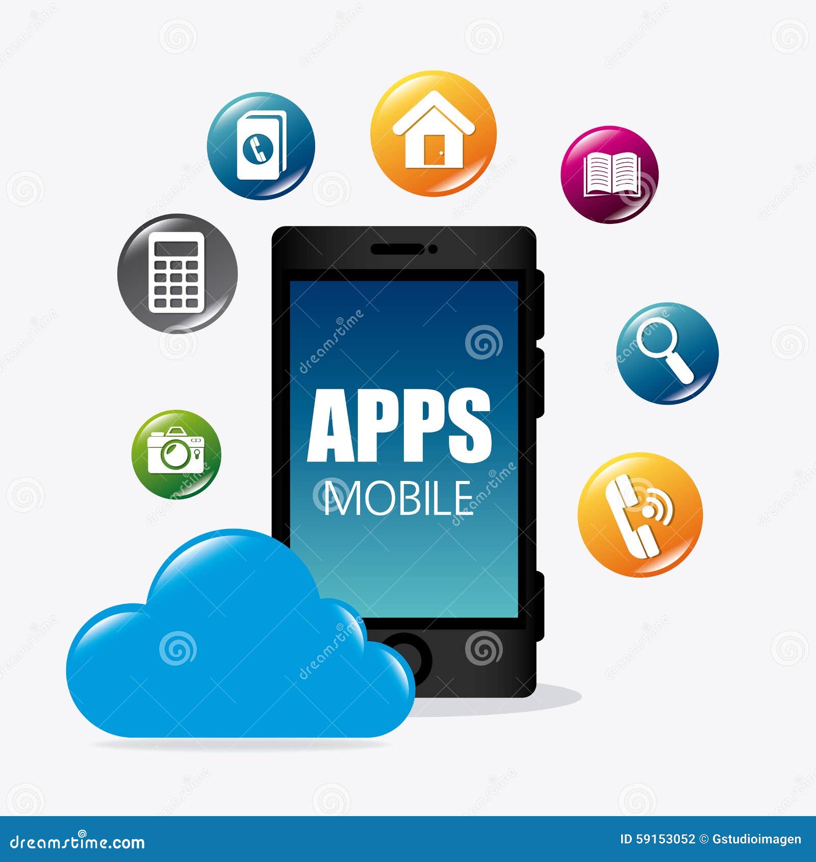 Mobile Applications and Technology Icons Design. Stock Vector ...