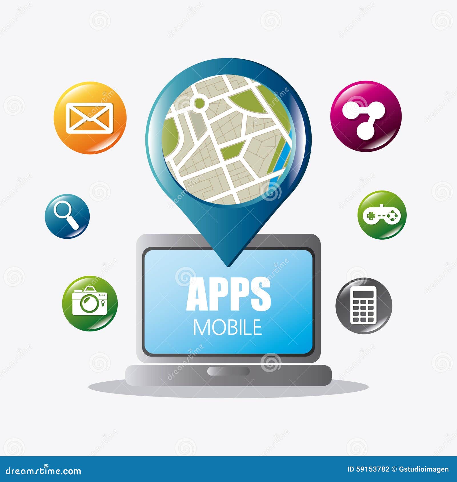 Mobile Applications and Technology Icons Design. Stock Vector ...