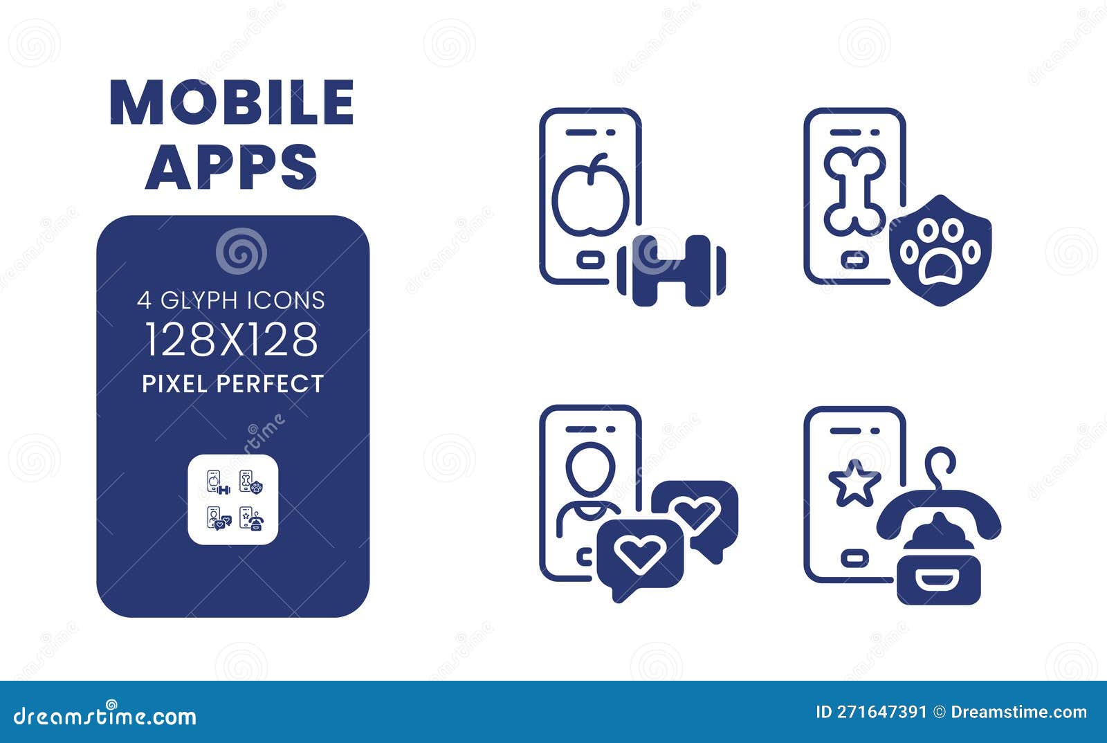 Mobile Apps Black Solid Desktop Icons Pack Stock Vector - Illustration ...